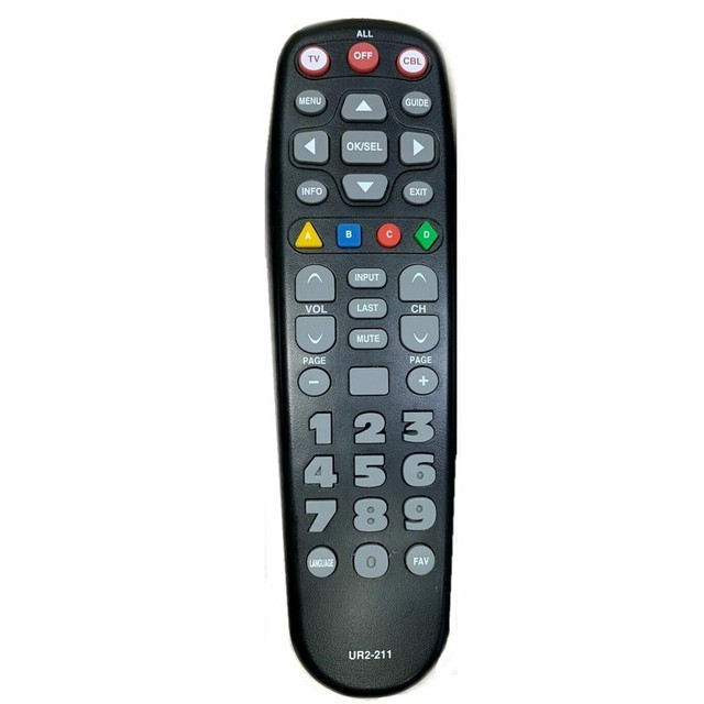 Easy Clicker Universal Remote Control Large Number Buttons UR2-211 (REM ...
