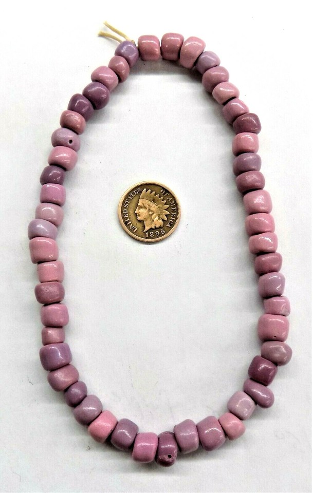 (50) Ultra Rare Cheyenne Pink Variegated Crow African Trade Beads Bin ...