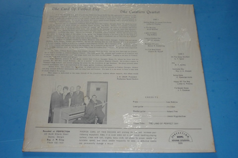 THE CAVALIERS QUARTET-"THE LAND OF PERFECT DAY"- RARE XIAN GOSPEL RECORD ALBUM | eBay