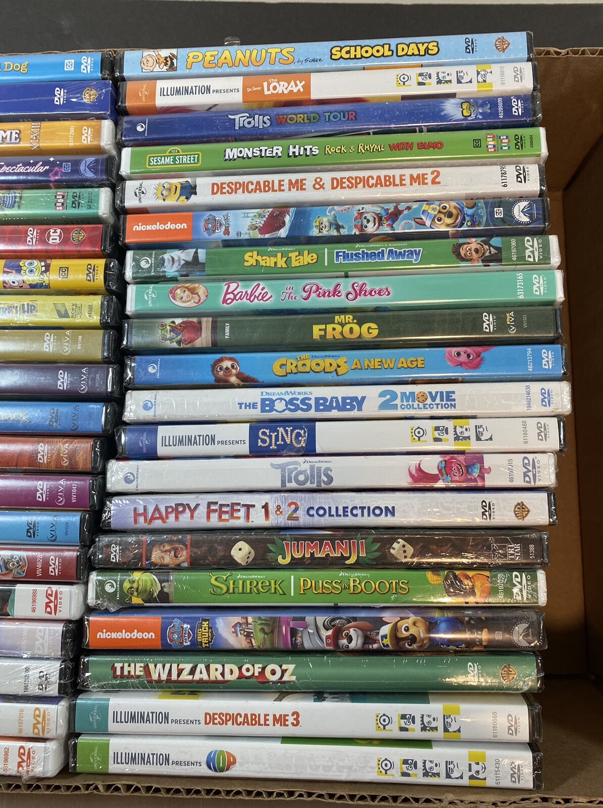 LOT OF 40 KIDS DVD'S - NEW SEALED ****some might have shrink tears ...
