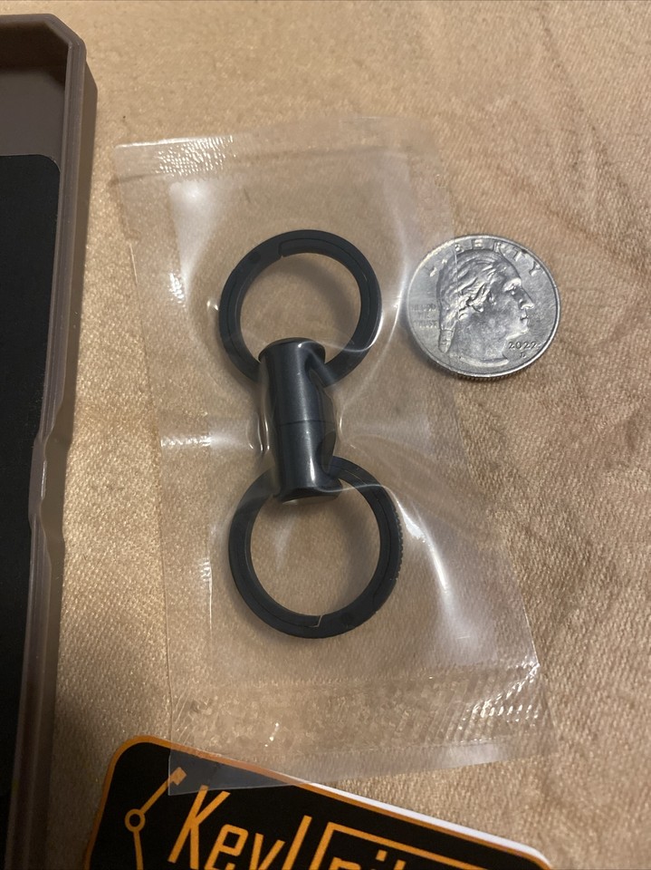 KA15 Black Doubleend Swivel Keychain Key Ring Connector Titanium ...