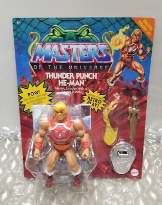 MOTU ORIGINS THUNDER PUNCH HE-MAN DELUXE FIGURE VINTAGE STYLE NEW MOC ...