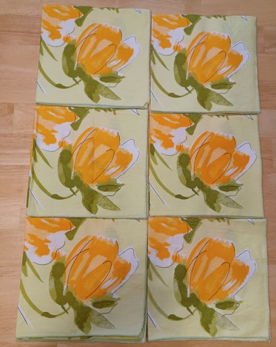 VTG VERA Neumann Orange Poppy Flower Set of 6 Napkins NOS | eBay