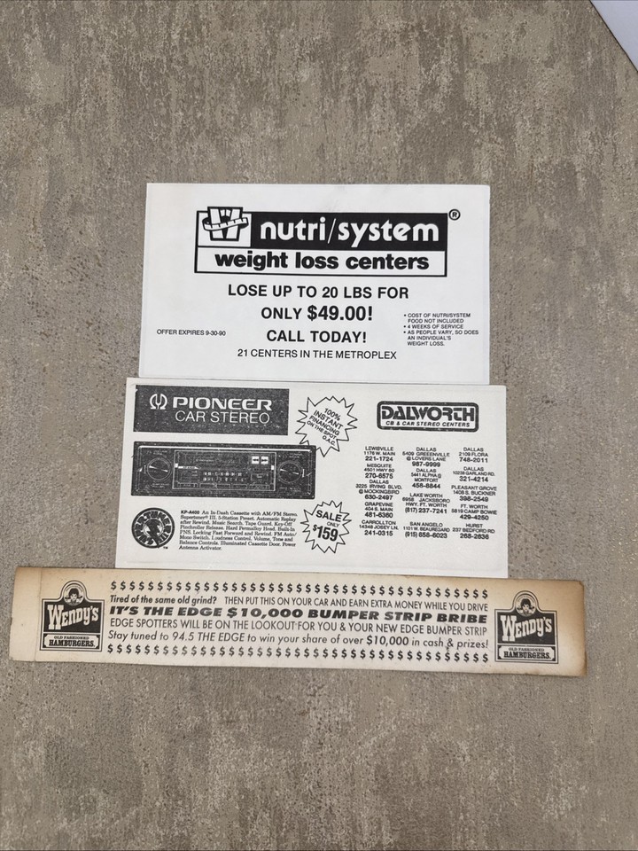 Dallas Radio station bumper stickers early 1980s lot of 3, The Edge ...
