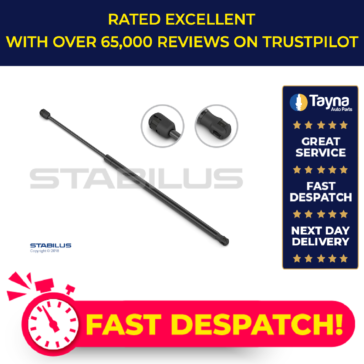 Boot Gas Strut fits PEUGEOT PARTNER 1.4 96 to 15 Spring Lift Tailgate ...