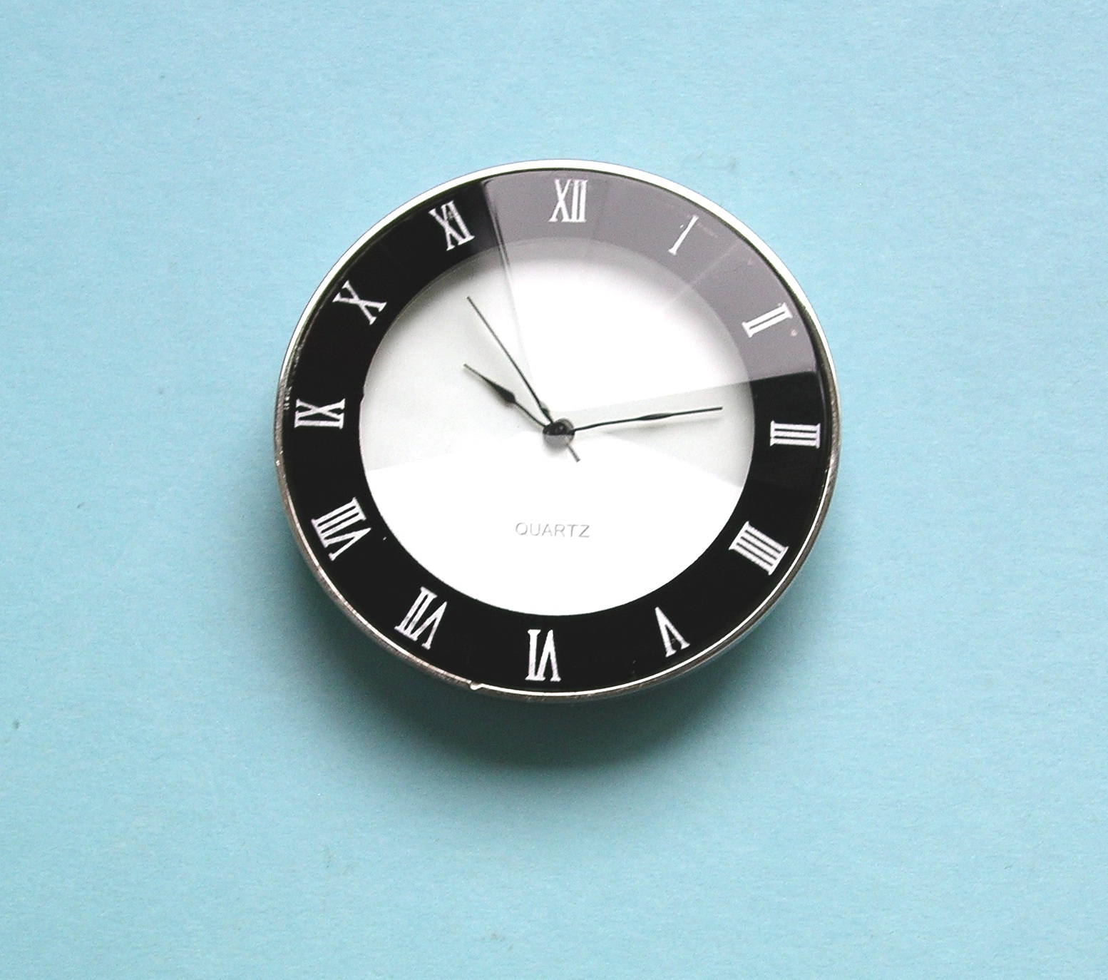 45mm BEZEL Quartz watch inserts black facet lens Roman numbers chrome ...