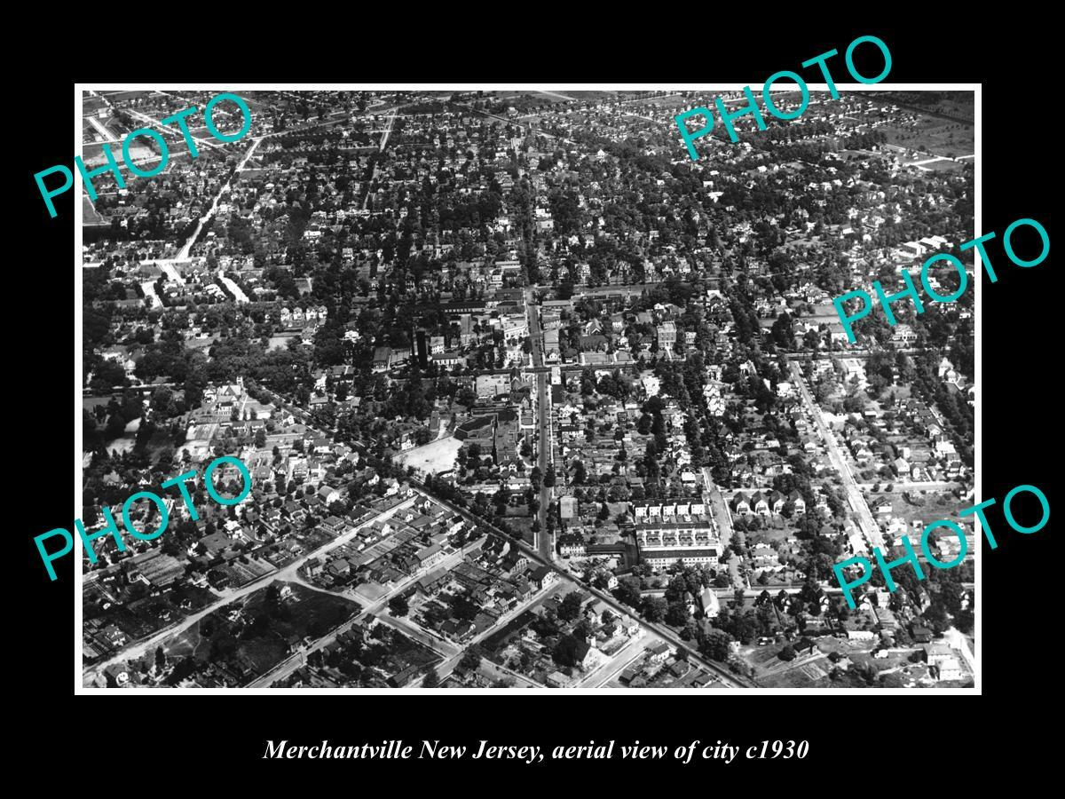 OLD 8x6 HISTORIC PHOTO OF MERCHANTVILLE NEW JERSEY AERIAL VIEW OF CITY ...