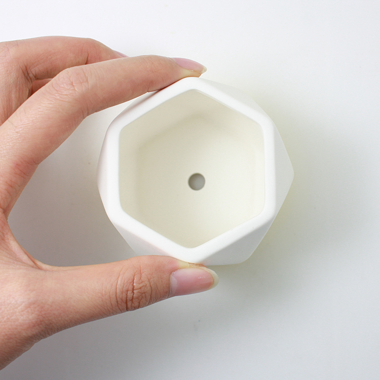 Mini Hexagon Ceramic Succulent Planter Pot Flower Porcelain Pot Plant ...