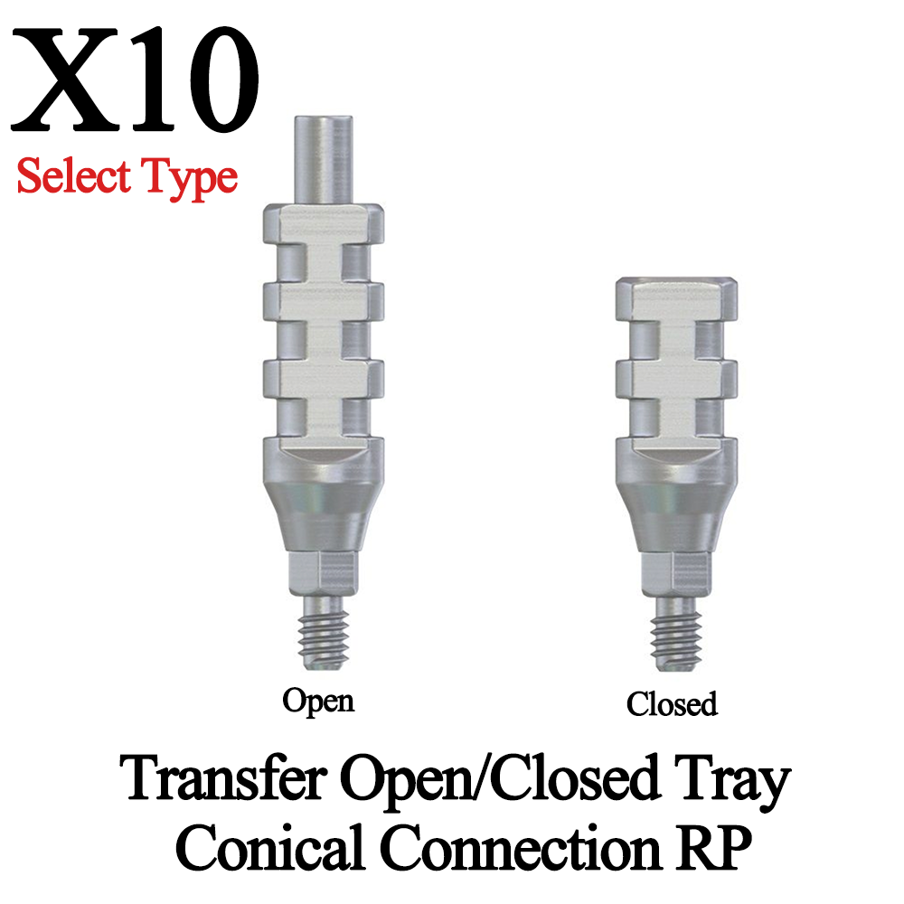 10pcs Dental Conical Connection RP Open/Closed Tray Transfer Titanium ...