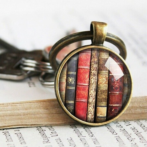 Book Stack Keyring, Book Lover Reader Gift, Reader Library Key Chain ...