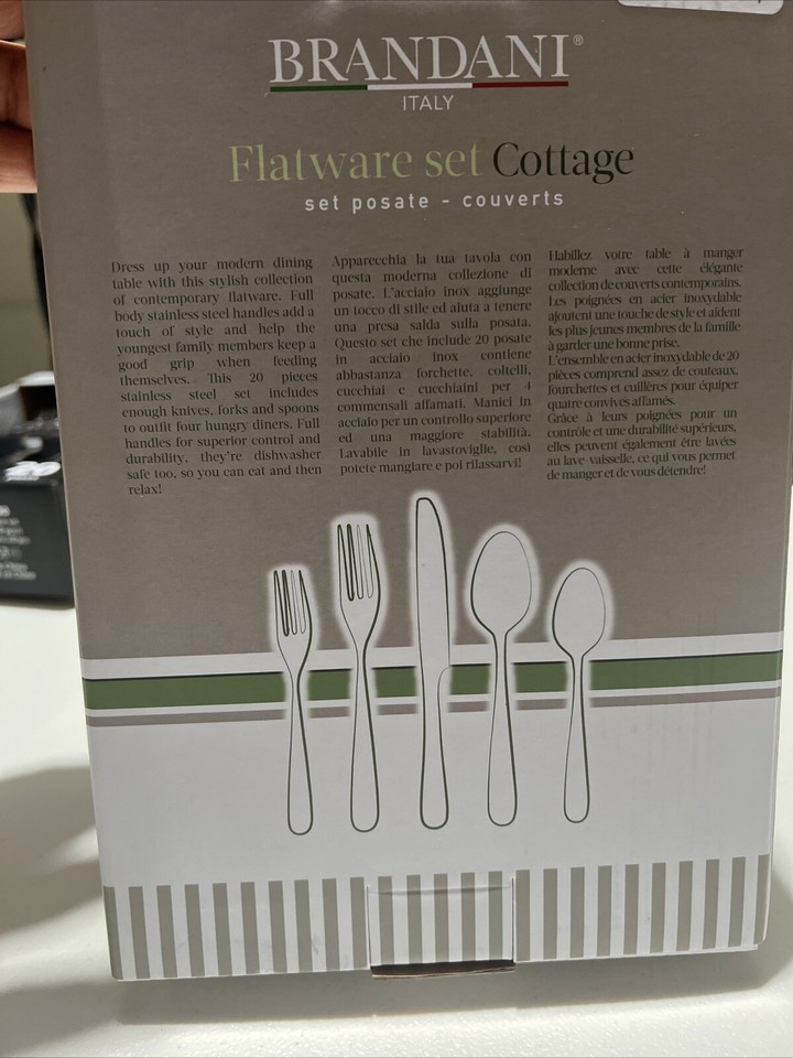 Brandani Italy Flatware Set 20 Piece High Quality Stainless Steel NEW ...