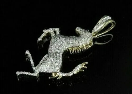 2.0Ct Round Simulated Diamond Ferrari Horse Charm Pendant 14k Yellow ...