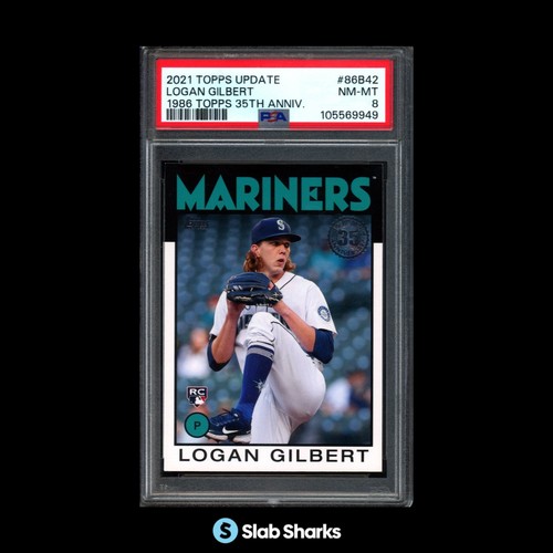 2021 TOPPS UPDATE LOGAN GILBERT 1986 BASEBALL 35TH ANNIVERSARY RC PSA 8 ...