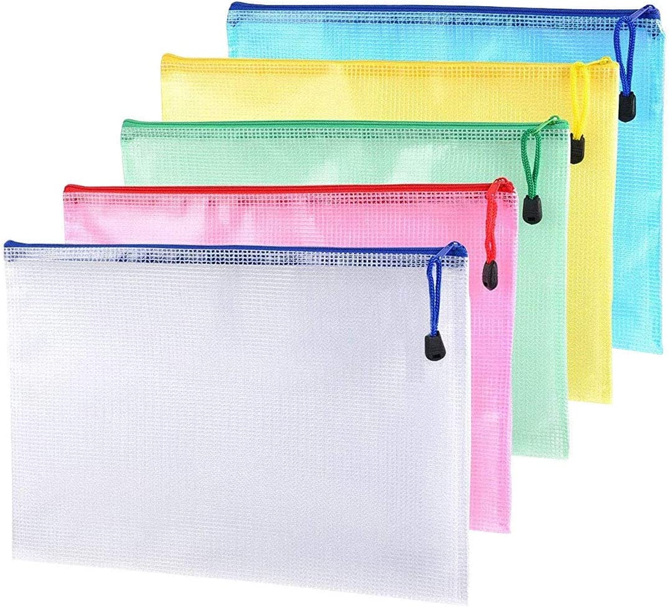 Zip File Folders, Pyhot 10Pcs A4 Size Mesh Document File Bags Storage ...