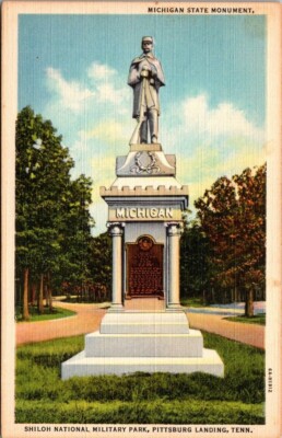 Postcard Michigan State Monument Pittsburgh Landing Tenn Linen | eBay