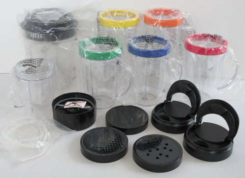 Original Magic Bullet Deluxe Replacement Parts Set Cups Lids Blade No ...