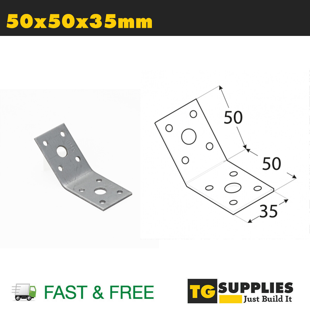 Heavy Duty Galvanised 135 Degrees Angle Bracket Corner Brace Timber 2 ...
