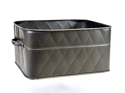Rectangular Metal Utility Box, Quilted Pattern-6.25"H X 10.5"W X 12.5"L ...