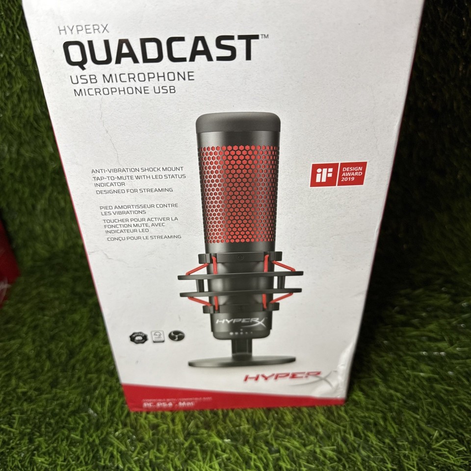 HyperX QUADCAST USB Microphone w/ Anti-Vibration Shock Mount 4P5P6AA ...