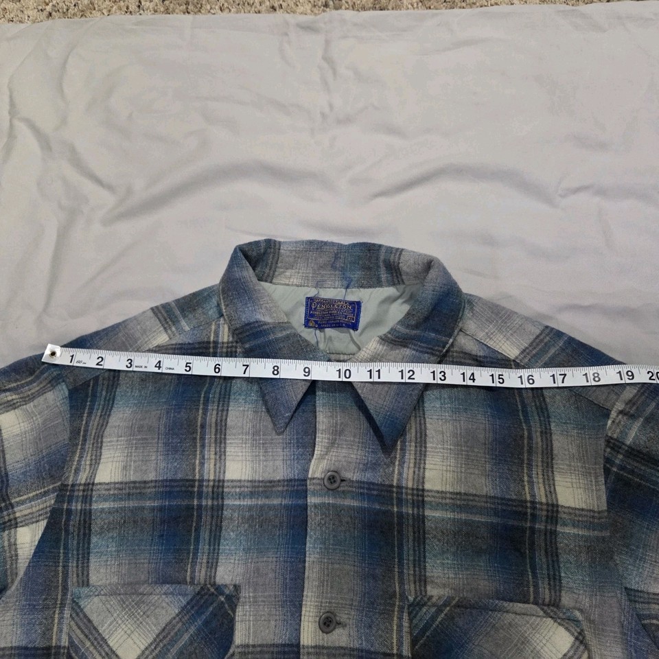 Pendleton Shirt Mens XL VTG Flap Pockets Loop Collar 100% Virgin Wool ...