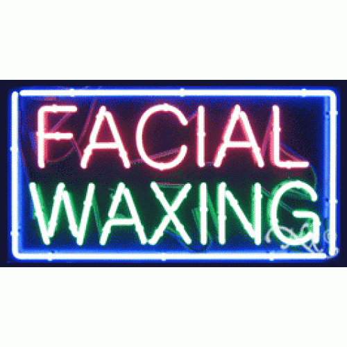BRAND NEW "FACIAL WAXING" 37x20x3 BORDER REAL NEON SIGN w/CUSTOM ...