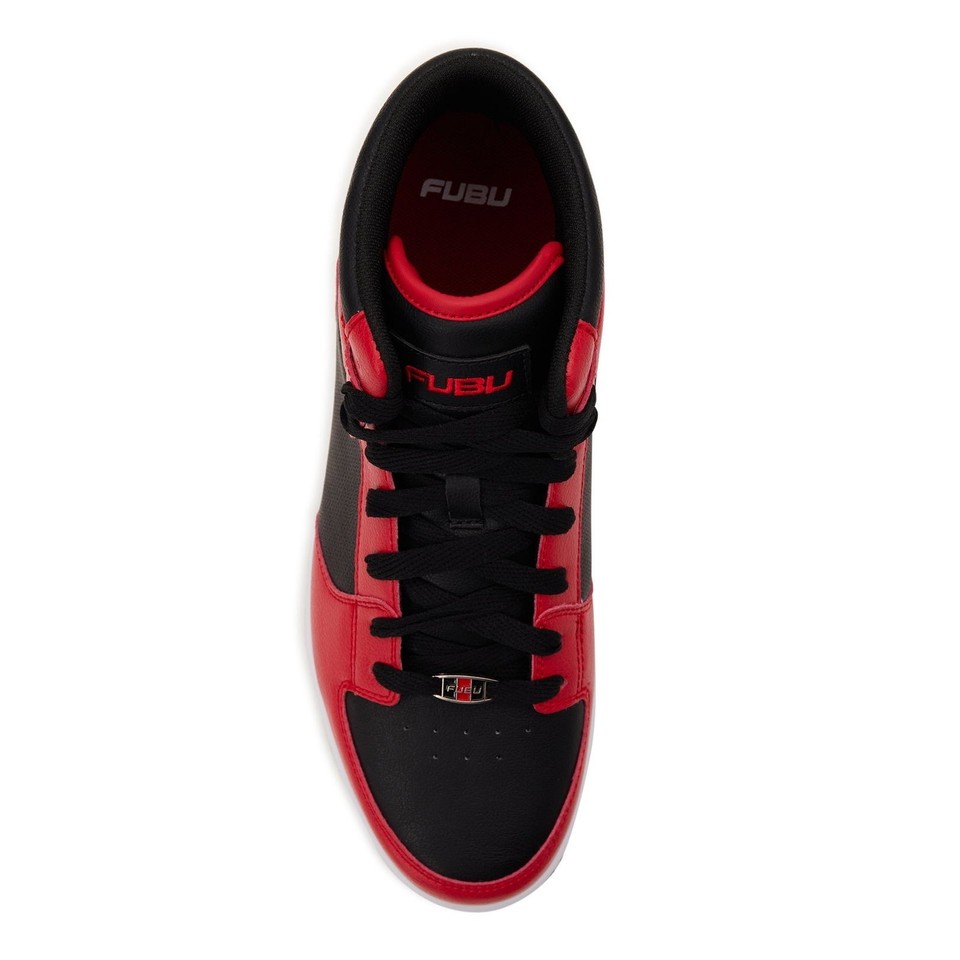 FUBU Men's Black/Red Lace-up High Top Athletic Basketball Sneakers ...