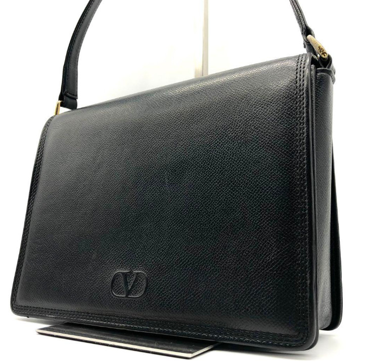 Valentino Garavani Shoulder Bag V Logo Embossed Black… - Gem