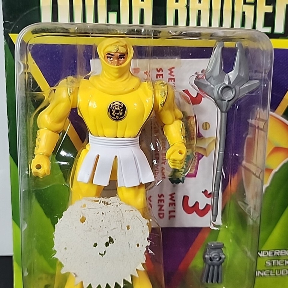 Mighty Morphin Power Rangers MOC 5.5" Kick Action Yellow Ninja Ranger ...