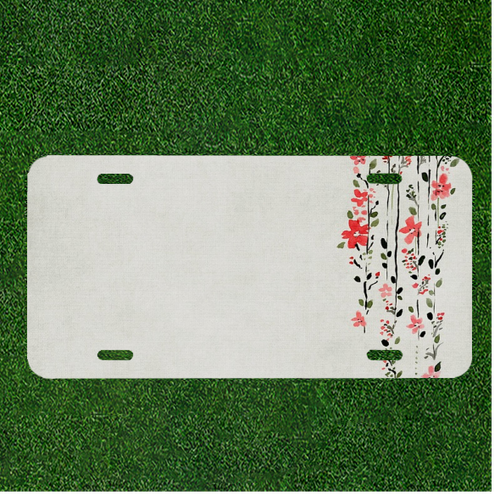 Custom Personalized License Plate Auto Tag With Amazing Flowers Art Add ...