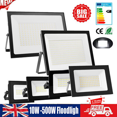 10-500W LED Floodlight Spot Light Watt Security Flood Lights Outdoor ...