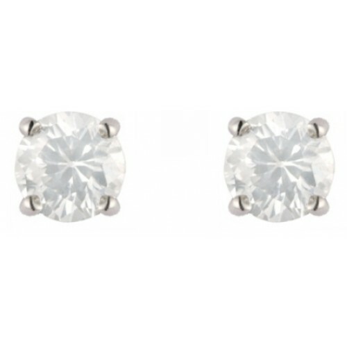 Sterling Silver White CZ Earrings silver 925 Clear cz Stud earrings 4mm ...