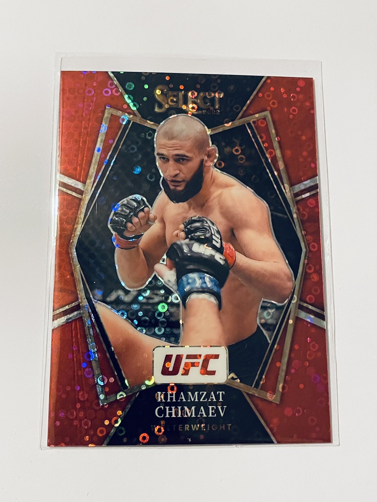 Khamzat BORZ Chimaev UFC 2022 Select Premier Red Disco Prizm Card 06/99 ...