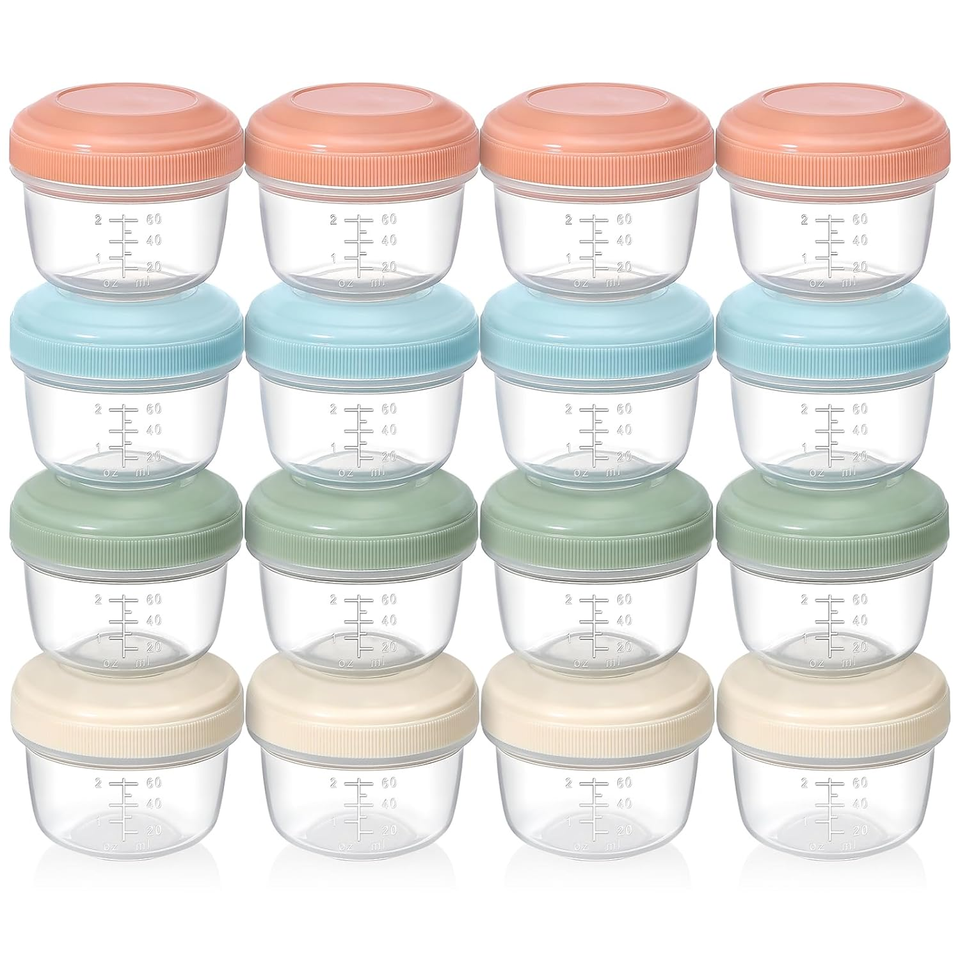 16Pc 4oz Small Plastic Containers w/ Lids | Reusable Snack & Food ...