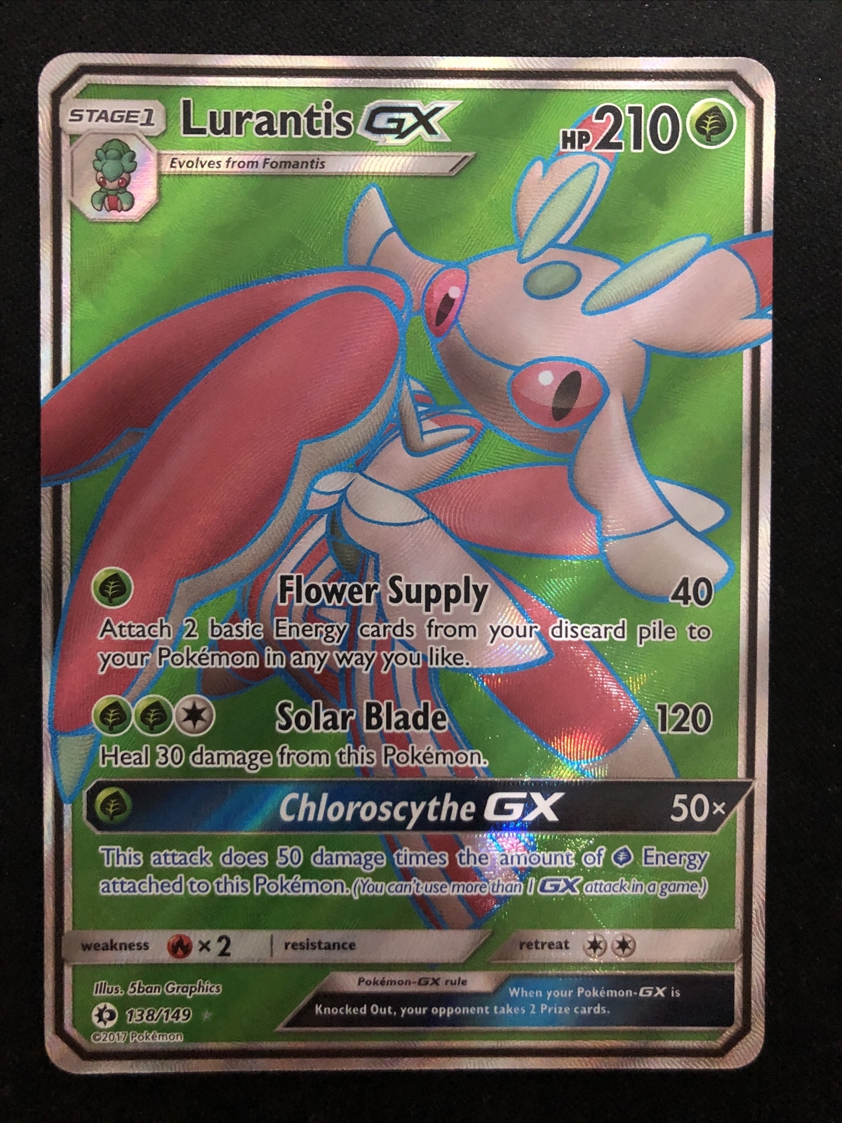 Pokémon TCG Lurantis GX Sun & Moon Base Set 138/149 Holo Full Art | eBay