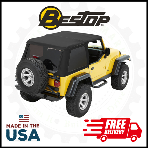 Bestop Black Denim TREKTOP Soft Top | 1997-2006 Jeep Wrangler TJ | 2 ...