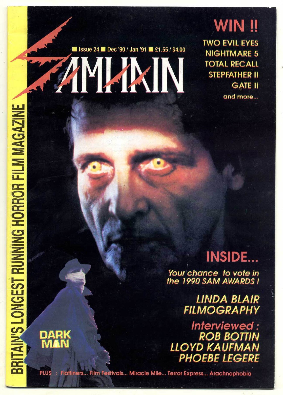 Samhain #24 (UK, 1990) Rob Bottin interview, Linda Blair filmography ...
