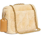 New Coach Pillow Madison Quilted Shearling Shoulder x-body Bag Neutral ...