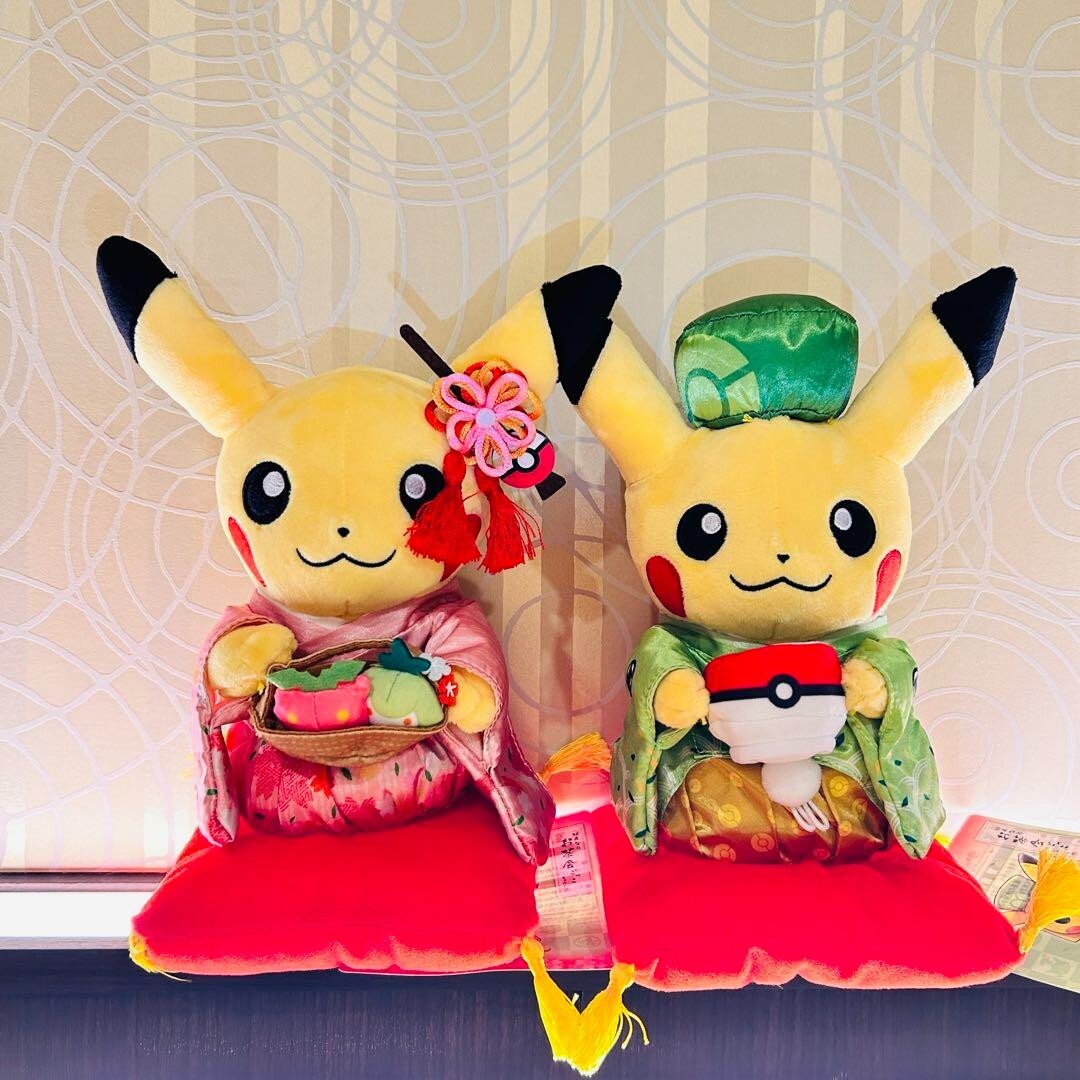 Pokemon Center Kyoto Kimono Pikachu Plush Maiko Geisha mascot Doll Set ...