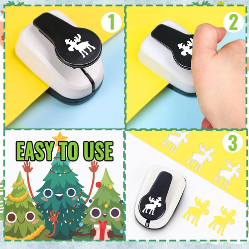 1 Inch Christmas Punch for Craft, Deer Paper Punch for Paper Crafting ...