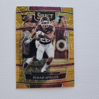 Isaiah Spiller 2022 Panini Select Draft Pick Gold Laser RC #18 Chargers ...