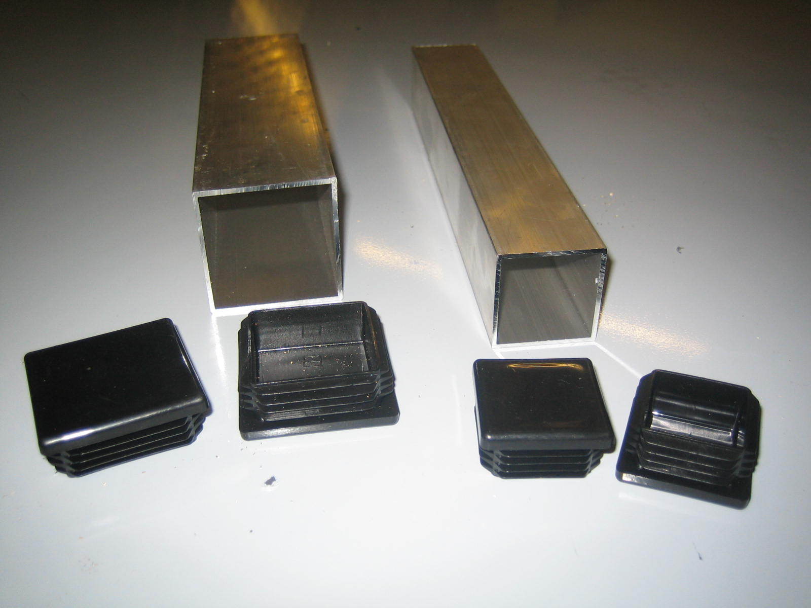 Aluminium Box Square Tube Section with Plastic End Caps Various Sizes ...