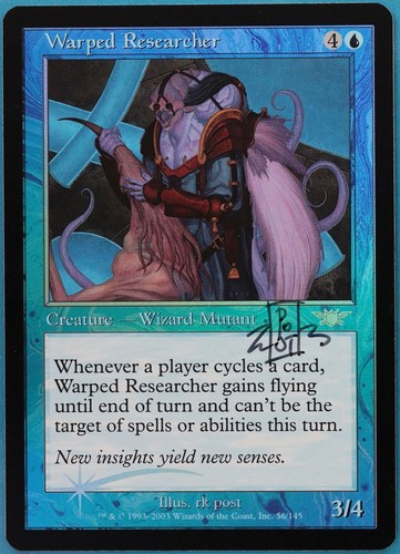 Warped Researcher FOIL Legions NM Blue Uncommon SIGNED CARD (424664 ...