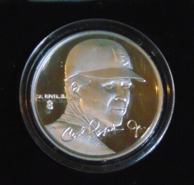 CAL RIPKEN BALTIMORE ORIOLES .999 FINE SILVER ROUND HIGHLAND MINT COIN ...
