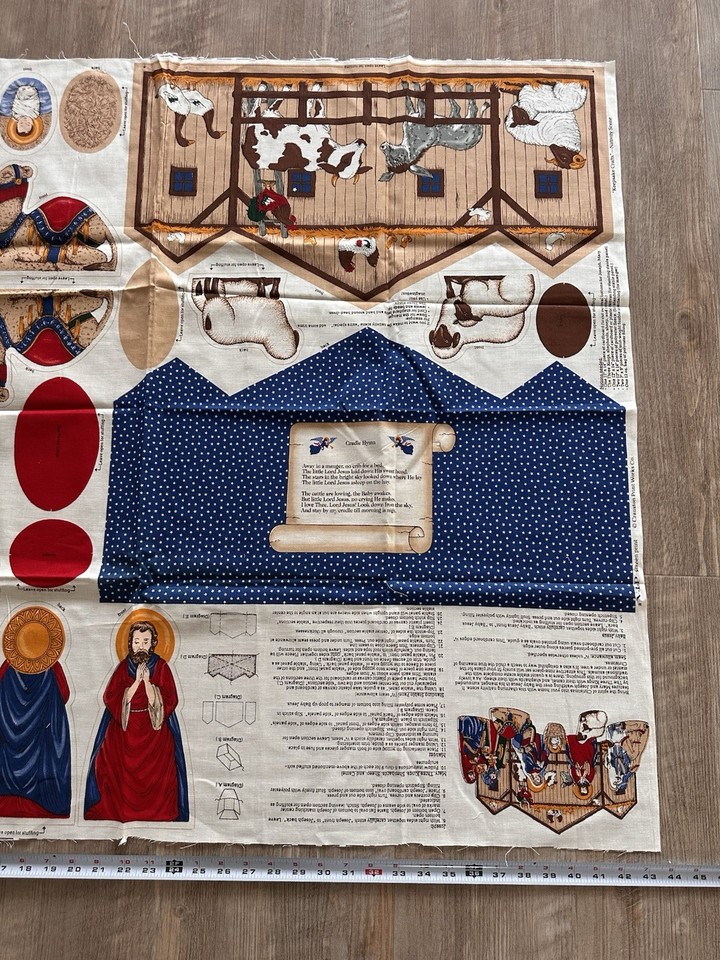 Nativity Cut & Sew Manger Scene Fabric Panel Keepsake Crafts Cranston ...
