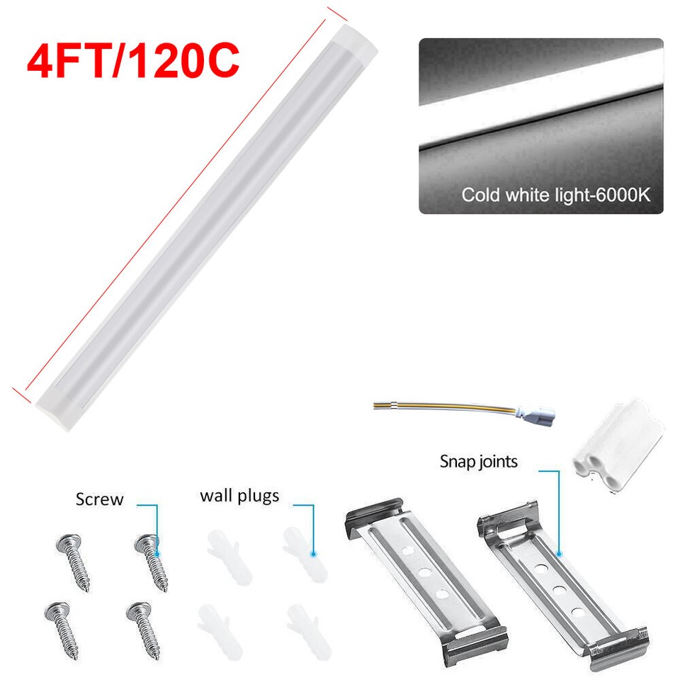 LED Batten Light 6500K Daylight IP44 LED Fluorescent Strip Light Slim ...