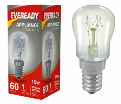 2 X FRIDGE BULB FREEZER COOKER APPLIANCE LAMP 15W E14 EVEREADY SCREW ...