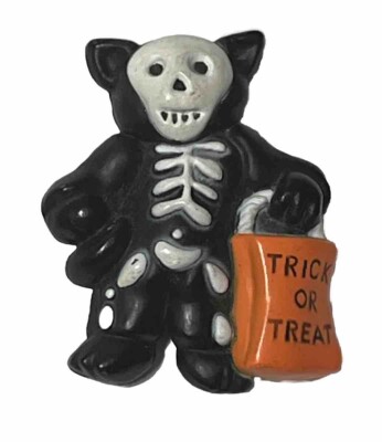 Skeleton Trick or Treating Halloween Pin | eBay