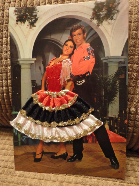 Traditional Spanish Blouse Postcard Spain Costume Silk Embroidered