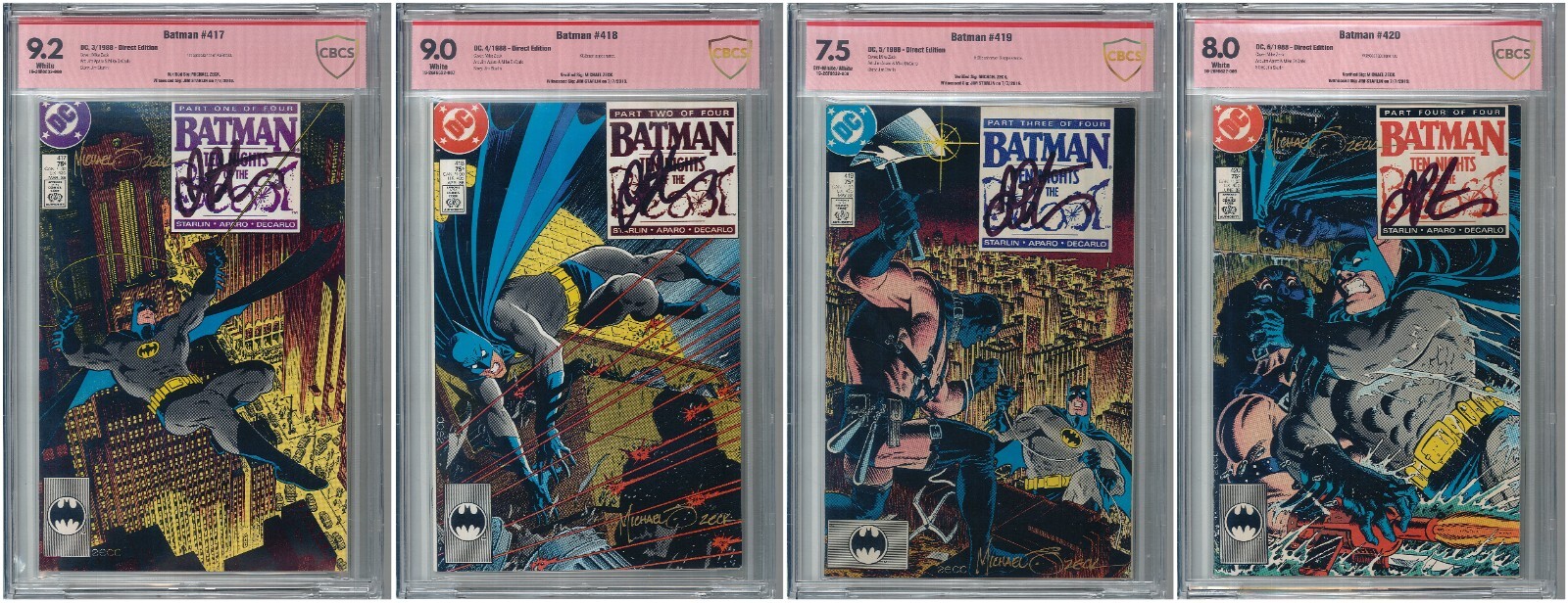 Batman #417-420 CBCS CGC 9.2 Ten Nights Of The Beast Starlin/Aparo ...