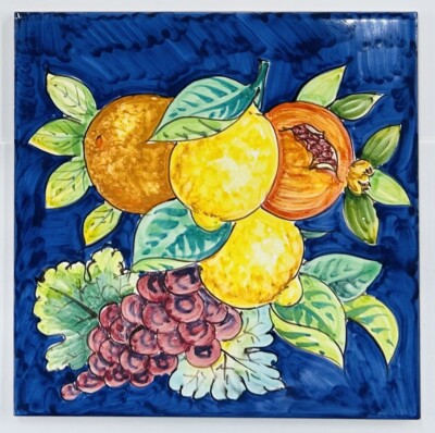 Vietri Pottery - 8’’ X 8’’ Lemon Tile Made by Hand in Italy | eBay